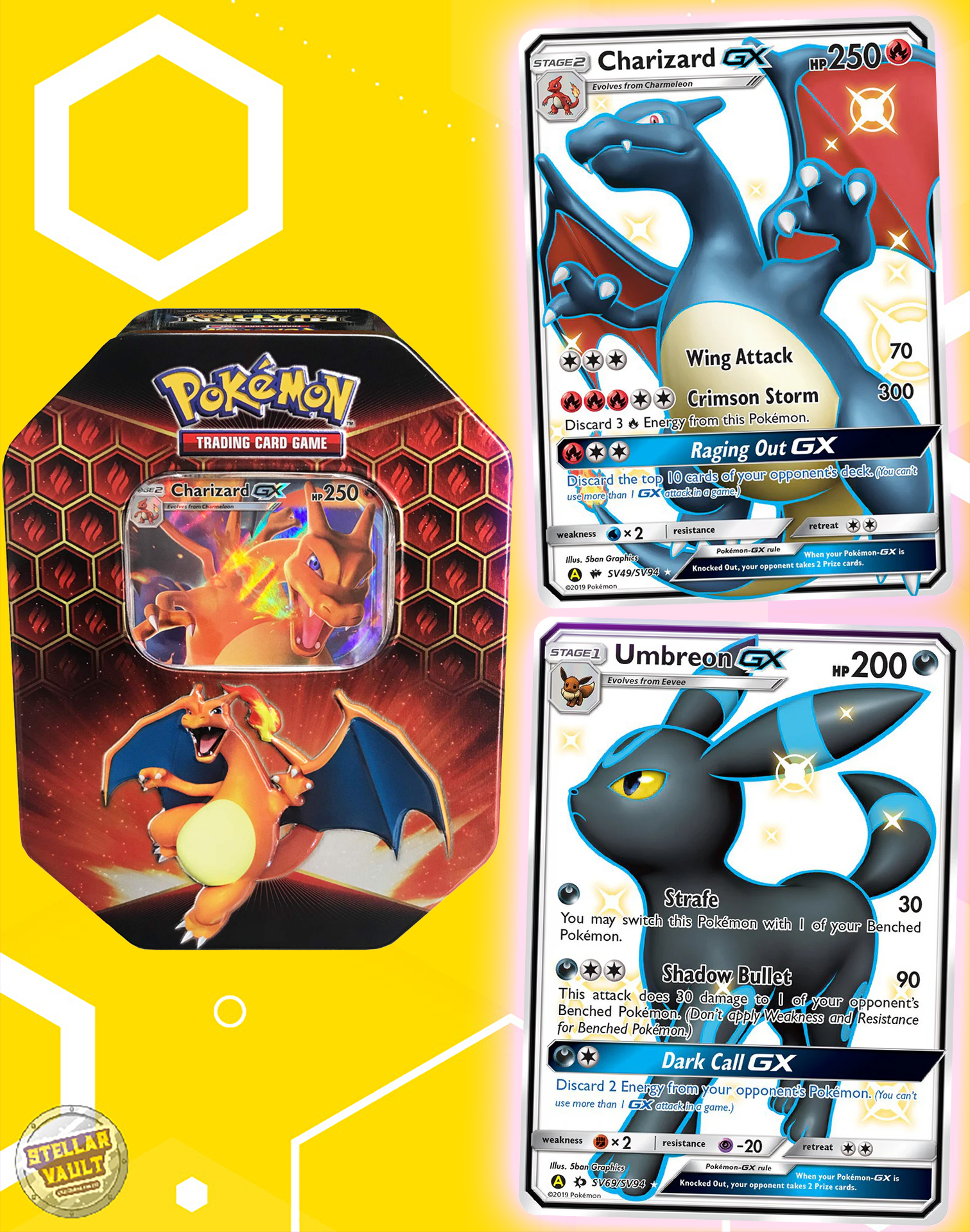 Pokemon Sun & Moon Hidden Fates Charizard Tin – Stellar Vault